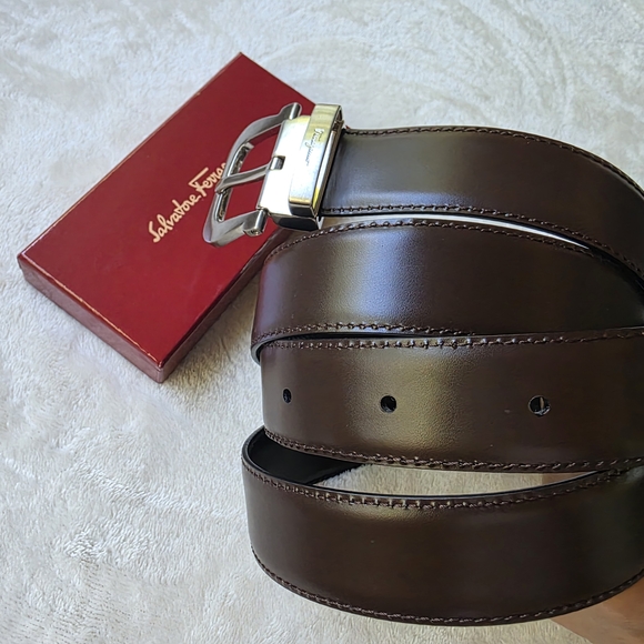 Salvatore Ferragamo | Accessories | Salvatore Ferragamo Brown Leather ...